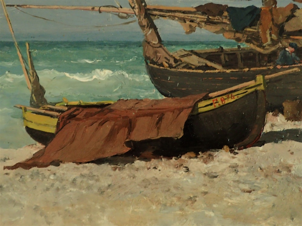 Oil Painting of The Return of the Fishermen by Emile Louis Vernier