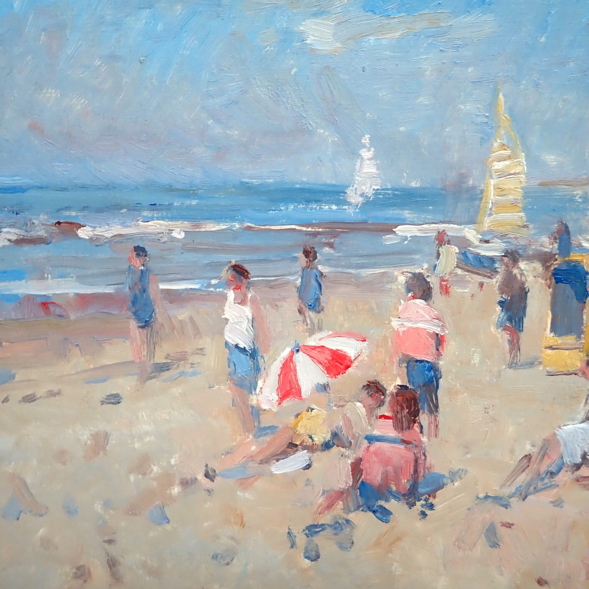 Adrianus Cornelis Van Noort - A Family Outing at the Beach - Antique ...